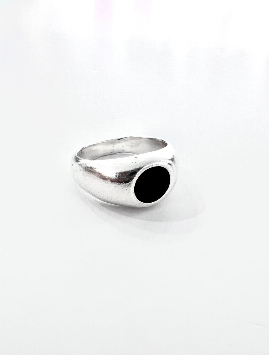 Bubble Inlay Ring - Sterling Silver with Onyx – All The Feels