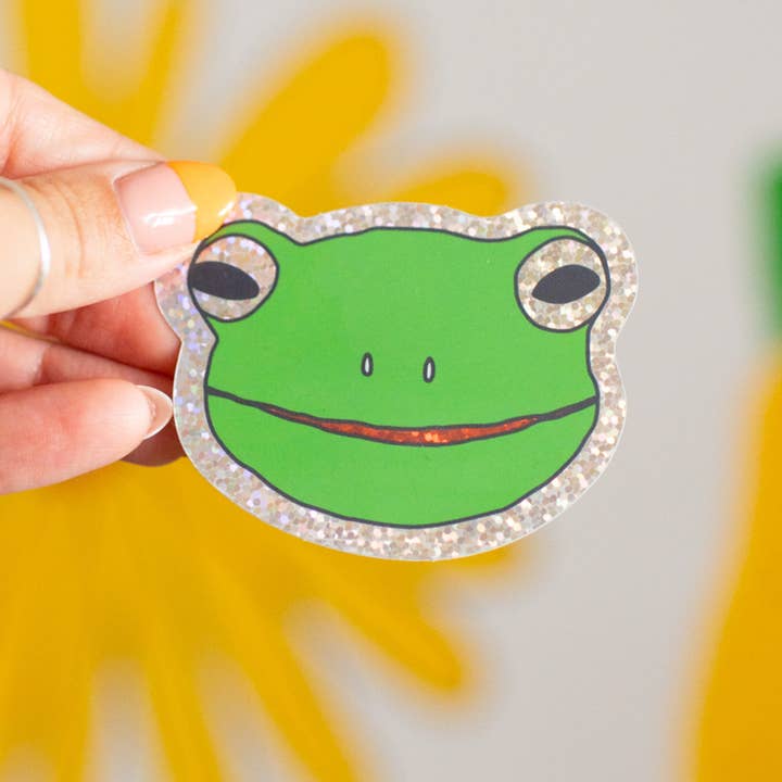 Giltter Froggy Face Sticker – All The Feels
