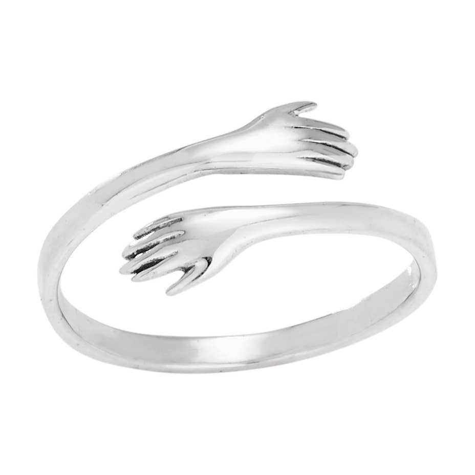 Hand Hug Sterling Silver Ring – All The Feels