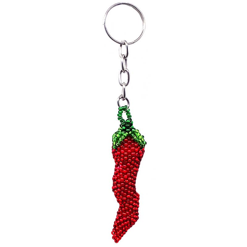 Beaded Red Chili Keychain – All The Feels